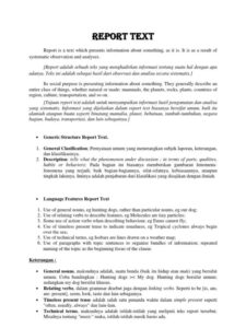 Contoh Report Text dalam Bahasa Inggris dan Strukturnya